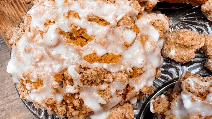 Pumpkin Streusel Muffins with Icing - Back To My Southern Roots