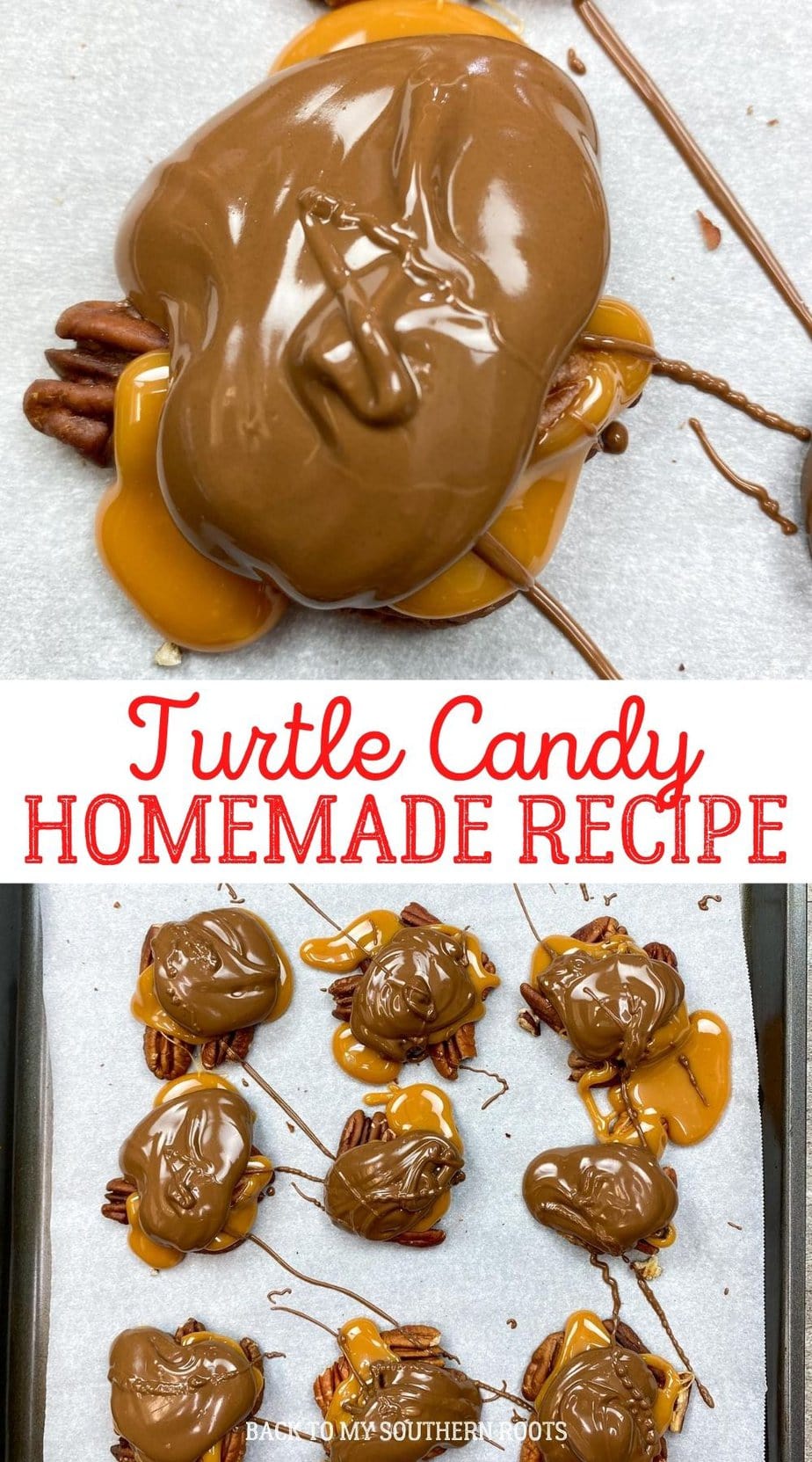 Homemade Chocolate Pecan Turtle Clusters Recipe - Back To My Southern Roots