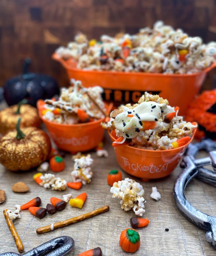Halloween Caramel Popcorn Munch Recipe - Back To My Southern Roots