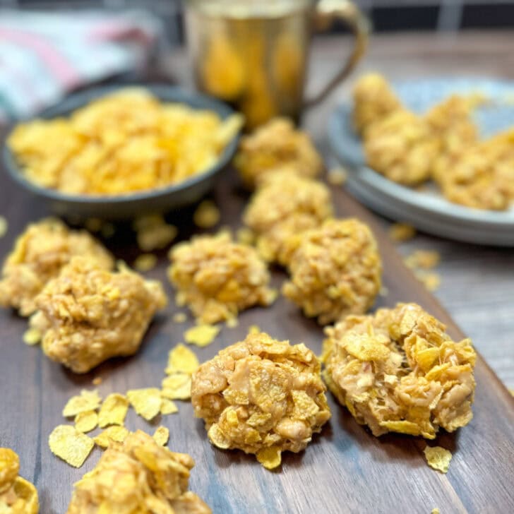 Easy No Bake Peanut Butter Corn Flake Cookie Recipe - Back To My Southern Roots