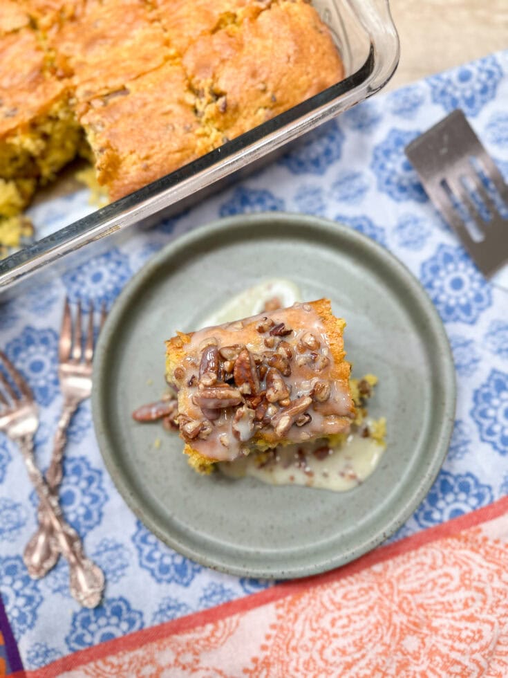Easy Southern Praline Pecan Cake With Butter Sauce - Back To My ...