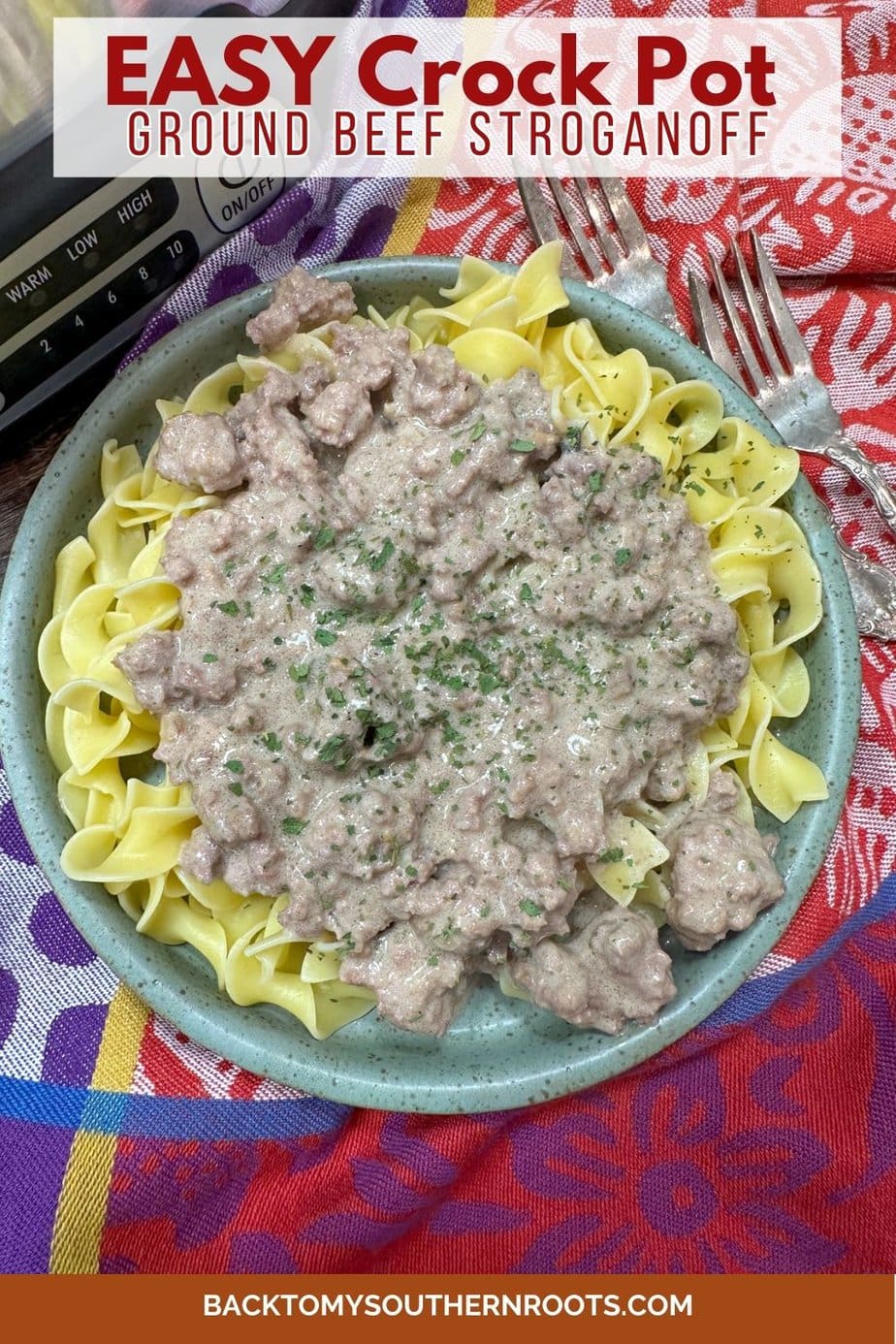 The Best Crock Pot Ground Beef Stroganoff Recipe - Back To My Southern ...
