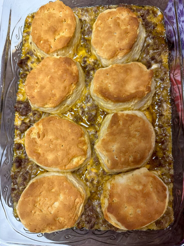 Easy Ground Beef Casserole With Biscuits - Back To My Southern Roots