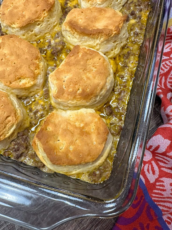 Easy Ground Beef Casserole With Biscuits - Back To My Southern Roots