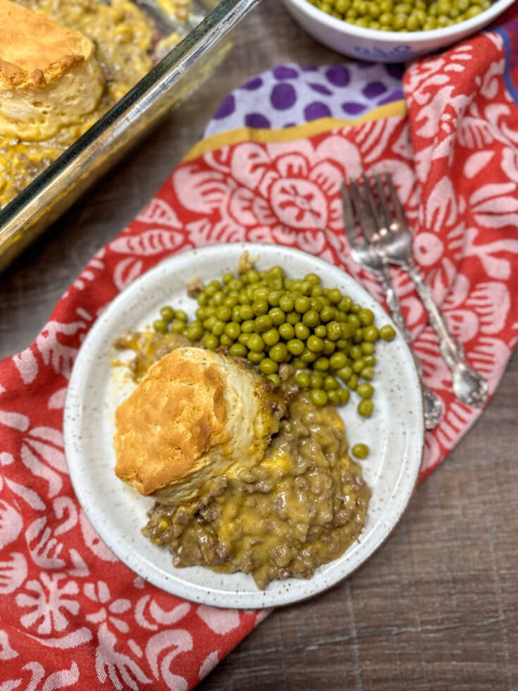 Easy Ground Beef Casserole With Biscuits - Back To My Southern Roots
