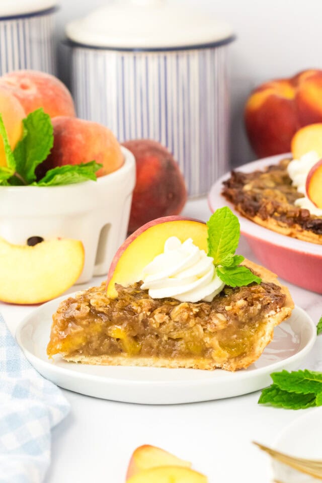 Easy Peach Crumble Pie Recipe With Oats Back To My Southern Roots