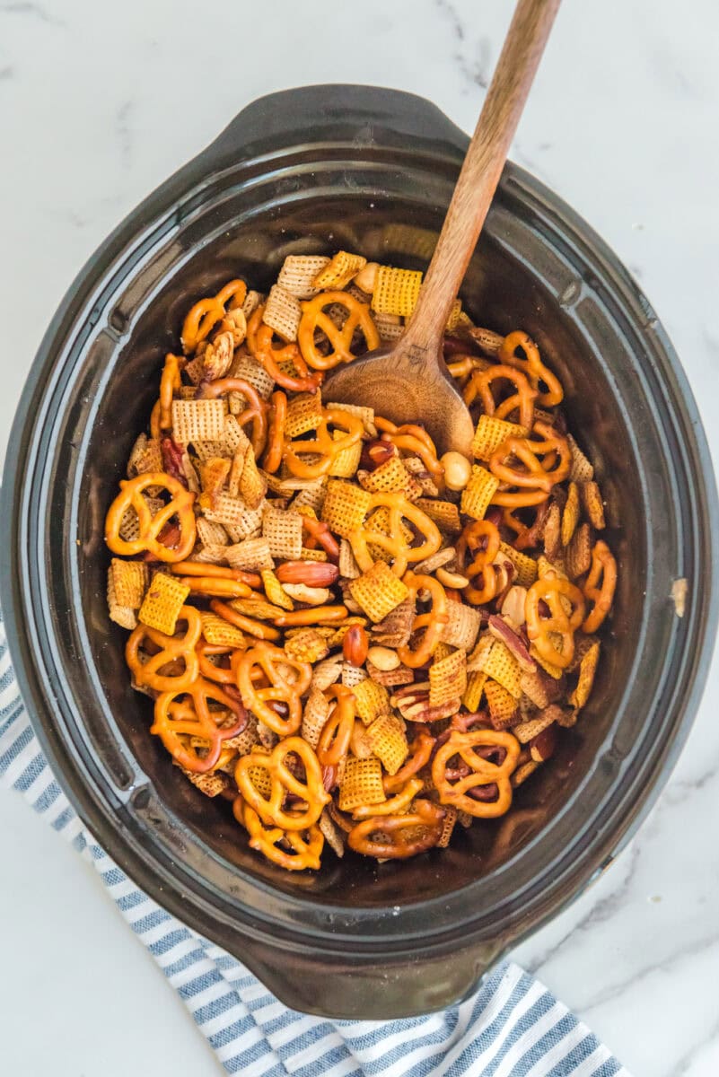 Savory Slow Cooker Chex Mix Recipe - Back To My Southern Roots