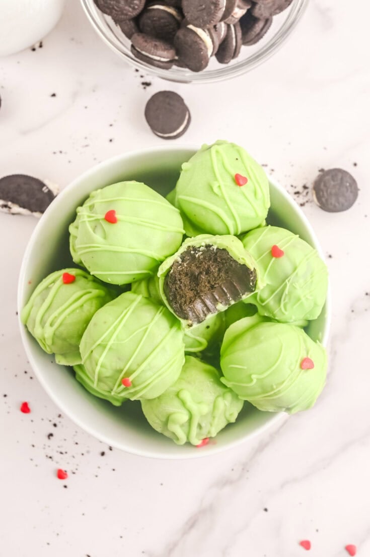 Grinch Oreo Ball Truffles - Back To My Southern Roots