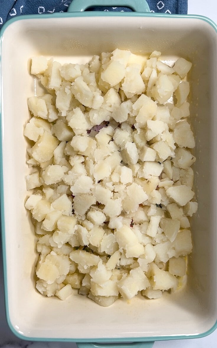 Cheese Potato and Smoked Sausage Casserole - Back To My Southern Roots