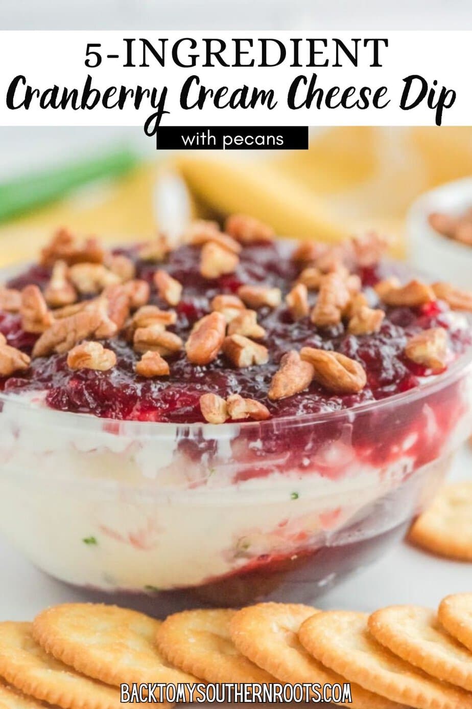 5-Ingredient Cranberry Cream Cheese Dip - Back To My Southern Roots