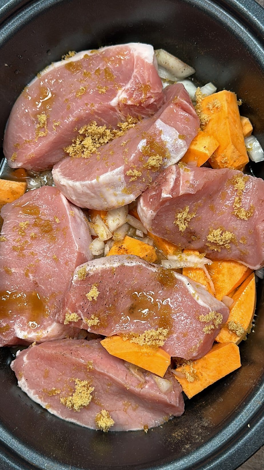 Slow Cooker Pork Chops and Sweet Potatoes - Back To My Southern Roots
