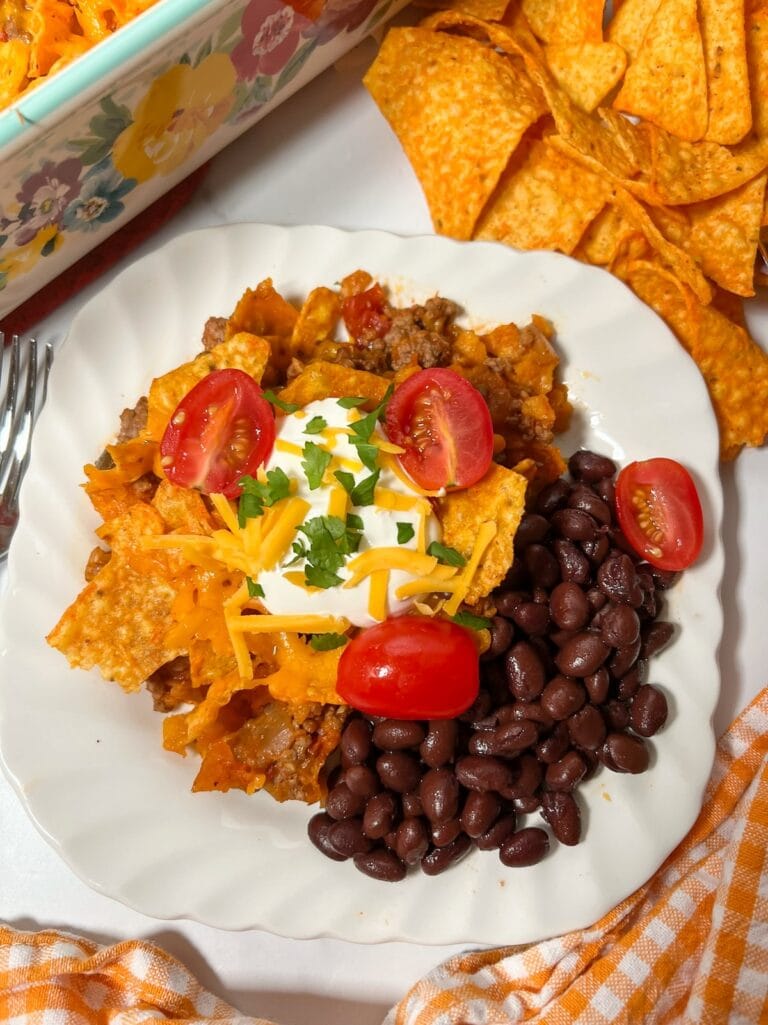 Cheesy Dorito Casserole with Ground Beef - Back To My Southern Roots