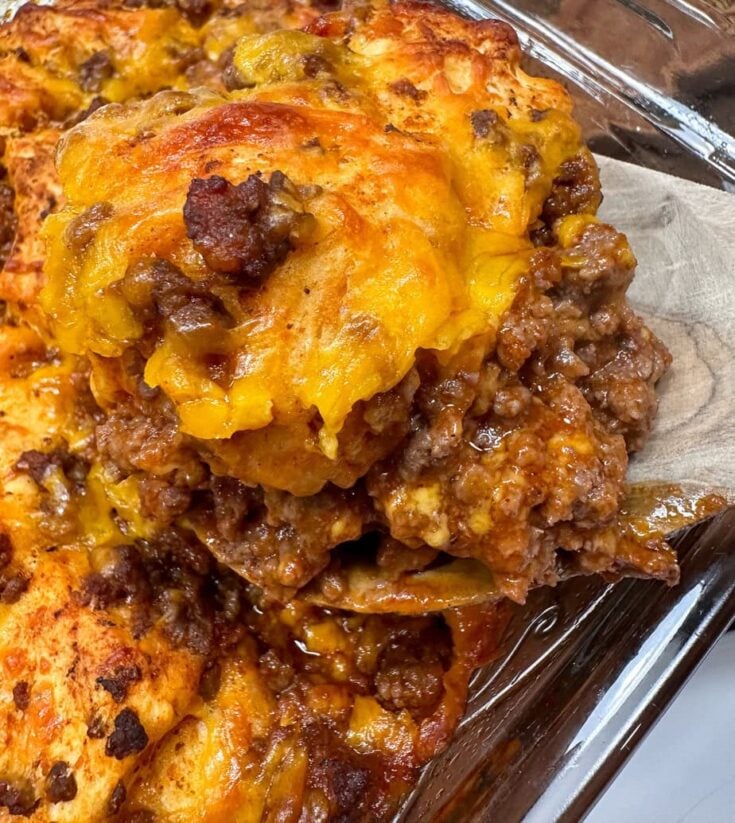4-Ingredient Sloppy Joe Biscuit Casserole - Back To My Southern Roots