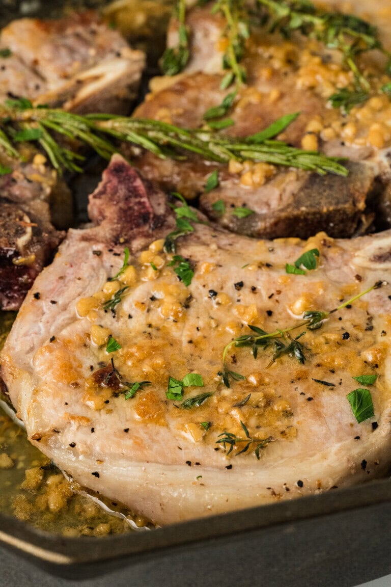 Garlic Butter Pork Chops - Back To My Southern Roots