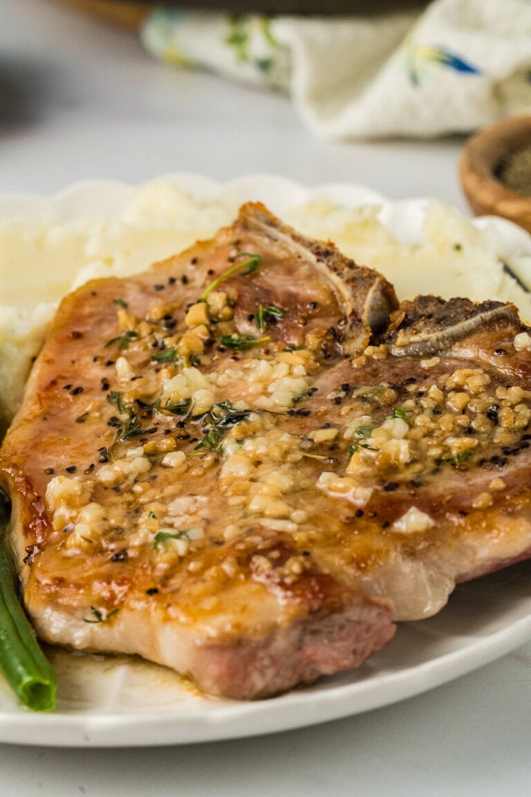 Garlic Butter Pork Chops - Back To My Southern Roots