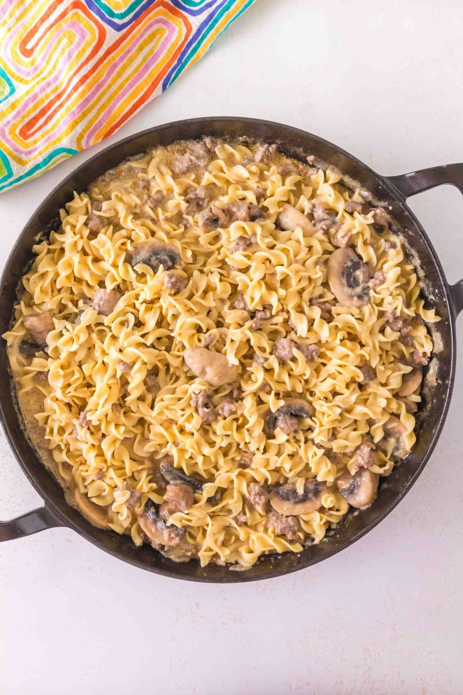 One Pot Ground Beef Stroganoff Casserole - Back To My Southern Roots
