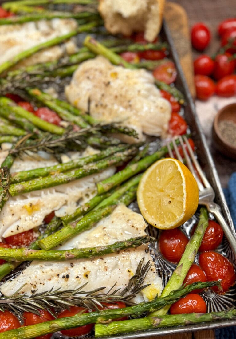 Sheet Pan Cod and Vegetables - Back To My Southern Roots