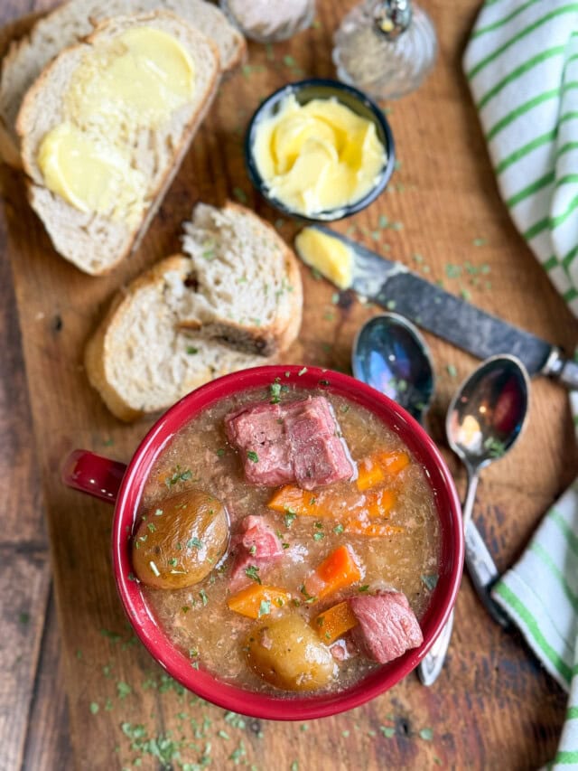 Slow Cooker Corned Beef Hash Soup - Back To My Southern Roots